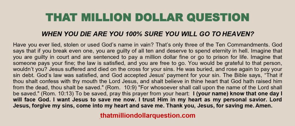 THAT MILLION DOLLAR QUESTION TRACT – That Million Dollar Question